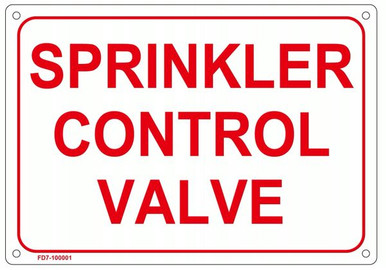 SPRINKLER CONTROL VALVE SIGN (ALUMINUM SIGNS 7X10)