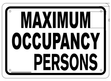 Maximum Occupancy Persons Sign