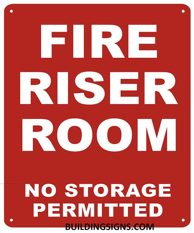 FIRE Riser Room Sign (White,Reflective !! Aluminium -Rust Free)