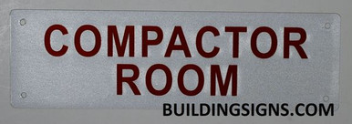 Compactor Room Sign (White, Reflective, Aluminium 10x3)