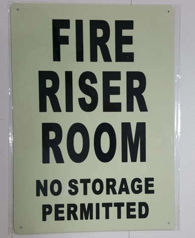 FIRE RISER ROOM NO STORAGE PERMITTED SIGN