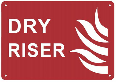 DRY RISER SIGN- RED BACKGROUND (ALUMINUM SIGNS 7X10)