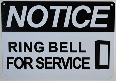Notice Ring Bell for Service SIGN Tactile Signs