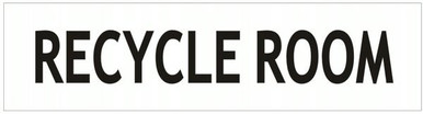 RECYCLE ROOM SIGN PURE WHITE BACKGROUND