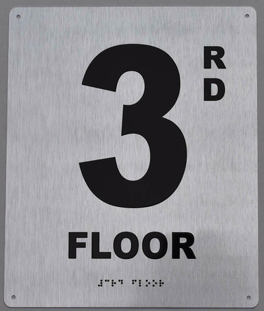 3rd Floor Sign -Tactile Signs Tactile Signs Floor Number Sign -Tactile ...