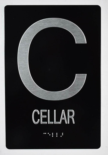 Cellar Floor Number Sign -Tactile Signs ADA Compliant Sign. -Tactile ...