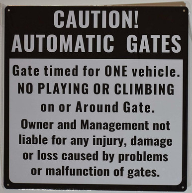 Caution Automatic Gates Sign