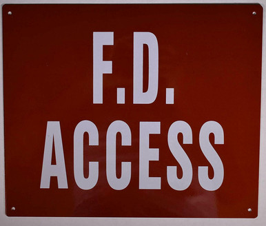 fire department Access Sign