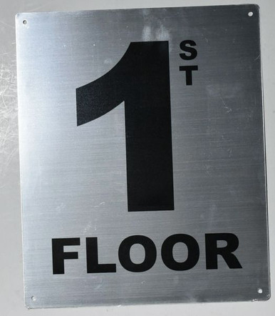 1ST Floor Sign Silver, Rust Free