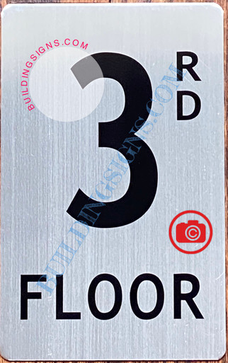 3RD FLOOR SIGN- SILVER (ALUMINUM SIGNS 8x5) - HPD-SIGNS.COM