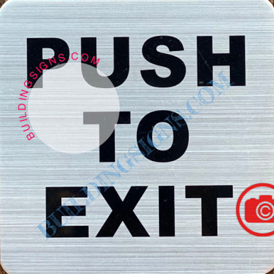 PUSH TO EXIT SIGN (ALUMINUM SIGNS 4X4) - HPD-SIGNS.COM
