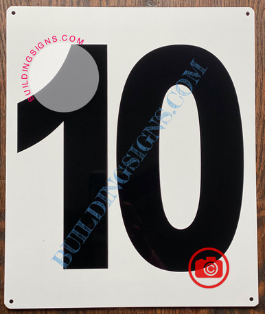 NUMBER 10 SIGN - WHITE (ALUMINUM SIGNS 12x10)- Parking LOT Number Sign ...