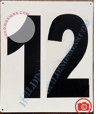 Large Number 12 Sign -Metal Sign - Parking LOT Number Sign