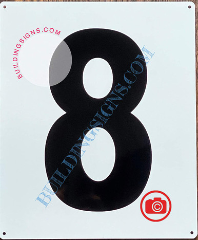 Large Number 8 Sign -Metal Sign - Parking LOT Number Sign