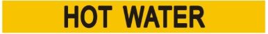 HOT WATER SIGN (STICKER ) ( YELLOW)
