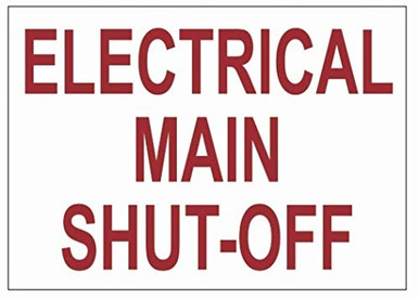 Electrical Main Shut-Off Label Decal Sticker (Yellow, 5X7 INCH,1 PCS ...