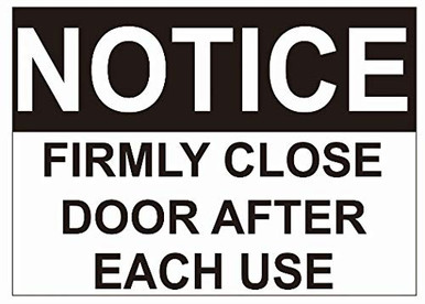 2 PCS Notice Firmly Close Door After Each USE Decal Sticker Sign (White ...