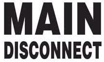 TWO (2) PCS Main Disconnect Hazard Emergency Label Decal Sticker (WHITE ...