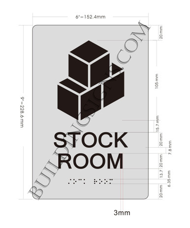 Stock Room Sign -Braille Sign with Raised Tactile Graphics and Letters ...