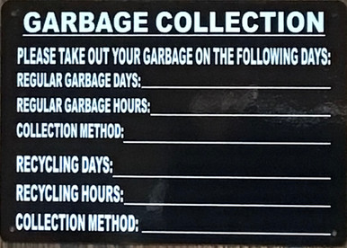 NYC HPD GARBAGE COLLECTION SIGN