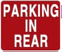 Parking in Rear Sign (Reflective, RUDT Free- Aluminium, RED 10x12 ...