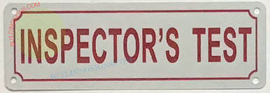 Inspector's Test Sign - Inspectors Test Sign (White, Reflective ...