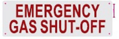 EMERGENCY GAS SHUT OFF SIGN (4X12,White,Aluminum) - HPD-SIGNS.COM