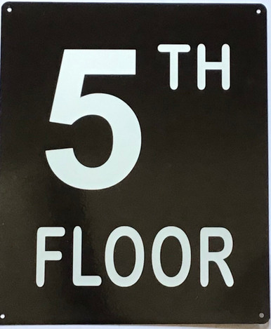 5TH FLOOR SIGN (10X12,Black Aluminum) - HPD-SIGNS.COM