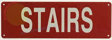STAIRS SIGN -RED-(4x12,RED,ALUMINUM) - HPD-SIGNS.COM