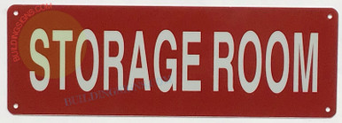 STORAGE ROOM SIGN (4x12,RED,ALUMINUM)