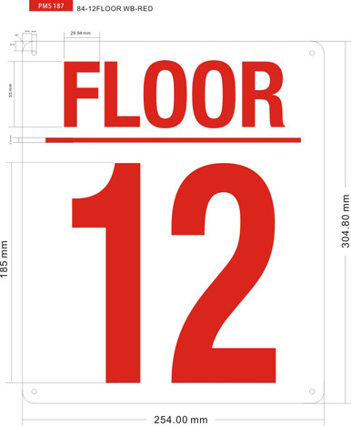 12 FLOOR SIGN (10x12,White,Aluminum) - HPD-SIGNS.COM