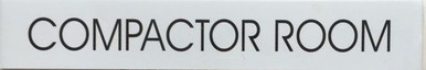 COMPACTOR ROOM SIGN - PURE WHITE