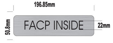 FACP INSIDE SIGN -BRUSHED ALUMINUM (2 X 7.75) - HPD-SIGNS.COM