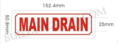 MAIN DRAIN SIGN (2X6,WHITE BRUSH SILVER BACKGROUND,ALUMINUM) - HPD ...