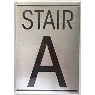 STAIR A SIGN (4x5.75, SILVER,ALUMINUM) - HPD-SIGNS.COM