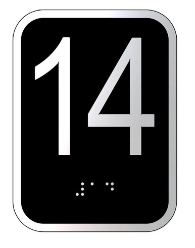 Elevator floor number 14 sign- Elevator Jamb Plate 14 ( 3x4, cast Iron ...