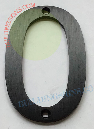 House number 0 sign ( Black Aluminum, 12 inch)-Floating Mount House ...
