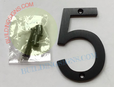 House number 5 sign ( Black Aluminum, 12 inch)-Floating Mount House ...