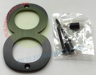 House number 8 sign ( Black Aluminum, 3 inch)-Floating Mount House ...