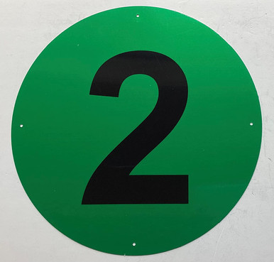#2 FUEL OIL SIGN- NUMBER 2 FUEL OIL SIGN (GREEN, SIZE 14 INCH DAIMETER ...