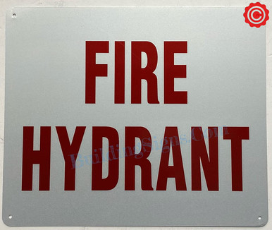 FIRE HYDRANT Sign (WHITE REFLECTIVE. 10X12 INCH,HEAVY DUTY, RUST FREE ...