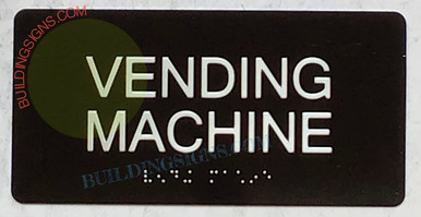 VENDING MACHINE Sign Tactile Touch Braille Sign (Aluminum !!,black ...