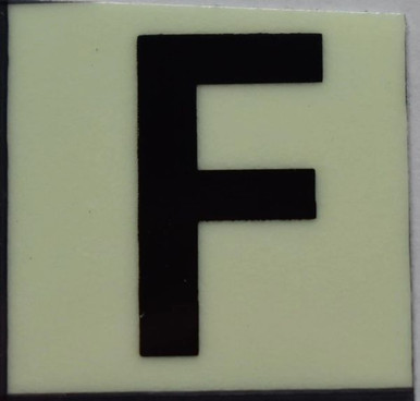 PHOTOLUMINESCENT DOOR NUMBER F SIGN (GLOW IN THE DARK HIGH INTENSITY ...