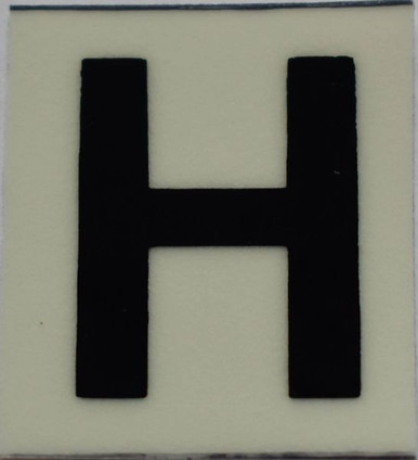 PHOTOLUMINESCENT DOOR NUMBER H SIGN (GLOW IN THE DARK HIGH INTENSITY ...
