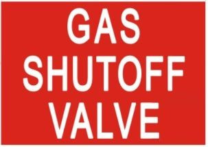 GAS SHUTOFF VALVE SIGN (STICKER 7X10)