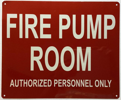 FIRE PUMP ROOM SIGN (RED,ALUMINIUM, REFLECTIVE. 12X10 INCH,HEAVY DUTY ...