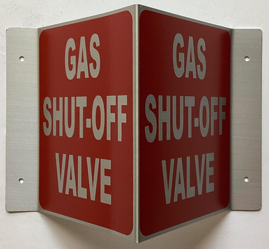 Corridor Gas shut off valve sign-Gas shut off valve Hallway sign ...