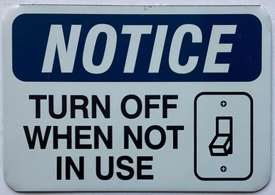 2 pack - NOTICE TURN OFF WHEN NOT IN USE WITH SYMBOL SIGN (White ...