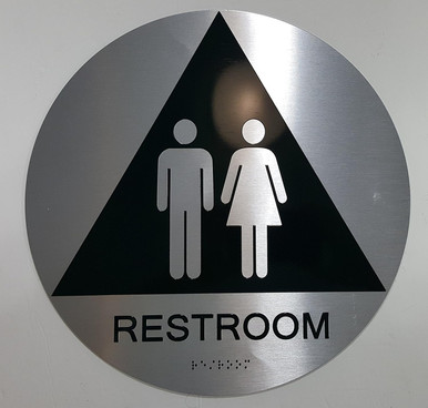 RESTROOM SIGN Tactile Graphics Grade 2 Braille Text with raised letters ...