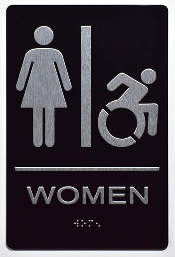 RESTROOM SIGN Tactile Graphics Grade 2 Braille Text with raised letters ...